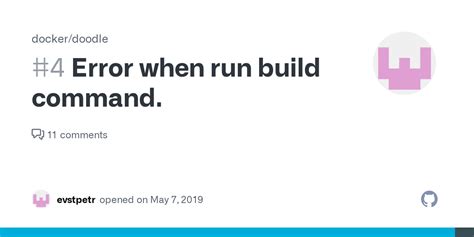 Error When Run Build Command · Issue 4 · Dockerdoodle · Github