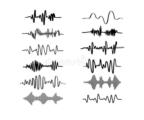 Sound Waves Doodle Audio Frequency Radio Signal Voice Line Waveform Volume Music Level