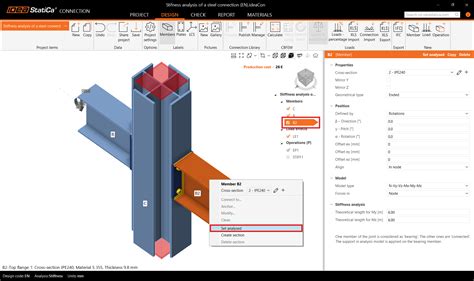 Stiffness Analysis Of A Steel Connection En Idea Statica