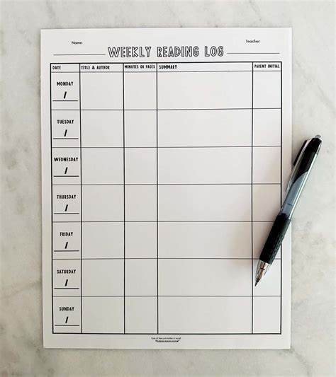3 Free Printable Reading Log Templates Weekly Monthly And Summer