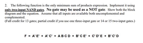 Solved The Following Function Is The Only Minimum Sum Of Chegg
