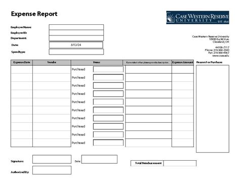 Expense Report Department Of English