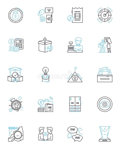 Budget Analysts Linear Icons Set Forecasting Budgeting Financial