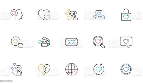 러브 라인 아이콘 마음 발렌타인 데이와 관계 선형 아이콘 집합입니다 벡터 개념에 대한 스톡 벡터 아트 및 기타 이미지 개념 개념과 주제 개발 Istock