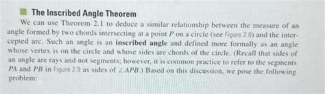 Solved 5 Which Proof Of The Inscribed Angle Theorem Do You