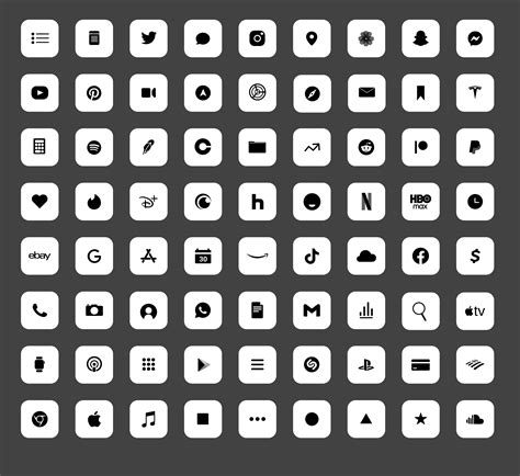 Minimalistic Ios Icon Pack 90 Four Colourways Black White Cream
