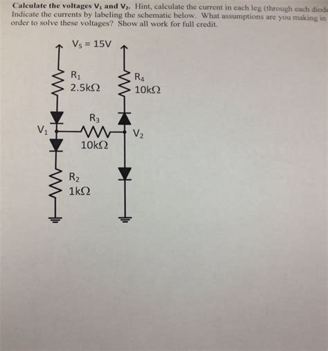 Solved Calculate The Voltages V And V Hint Calculate The Chegg Com