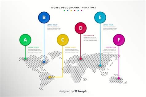 Free Vector World Map With Pointer Marks Infographic