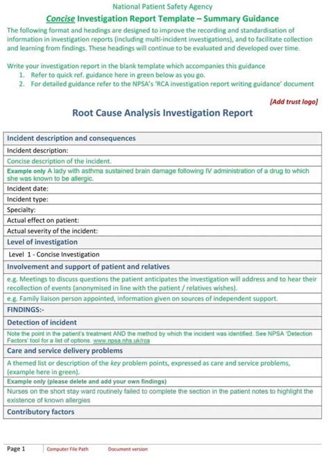 40 Effective Root Cause Analysis Templates Forms Examples In Root Cause Report Template
