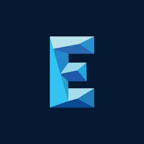 Blue Geometric Letter E 27269031 Vector Art At Vecteezy