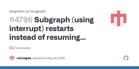 Subgraph Using Interrupt Restarts Instead Of Resuming From Internal Breakpoint · Issue 4796