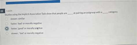 Solved 1 ﻿pointstudies Using The Implicit Association Task
