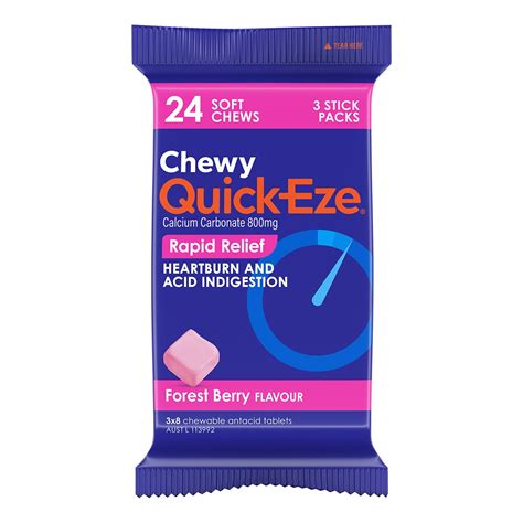 Quick Eze Chewy Berry Antacid 6x24 Pack Fast Heartburn Relief Model