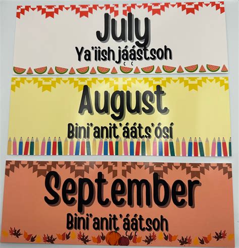 Hanging Navajo Calendar Pocket Chart English And Navajo Navajo
