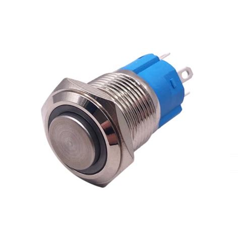 Metalen Drukknop Mm Verhoogd Reset Met V Witte Led Abs Cg Ew V