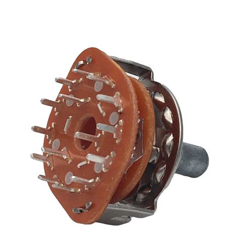 25mm Diameter 1 12 Positions Metal Shaft Band Rotary Switches Band