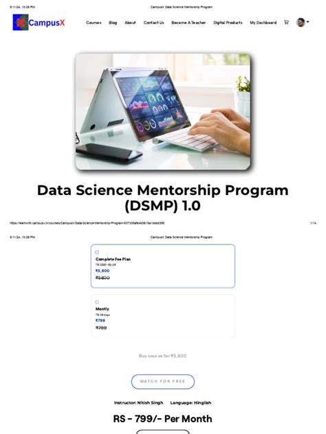 Dsmp 10 Campusx Data Science Mentorship Program Pdf Machine Learning Science