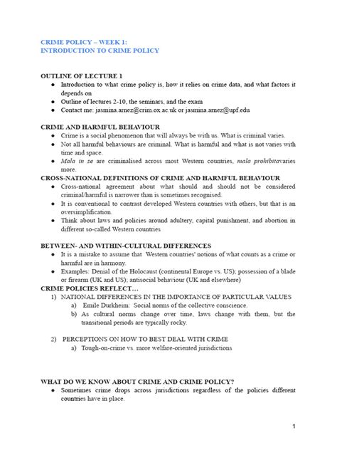 Crime Policy Pdf Crimes Crime And Violence