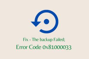 Fix System Image Backup Error X X