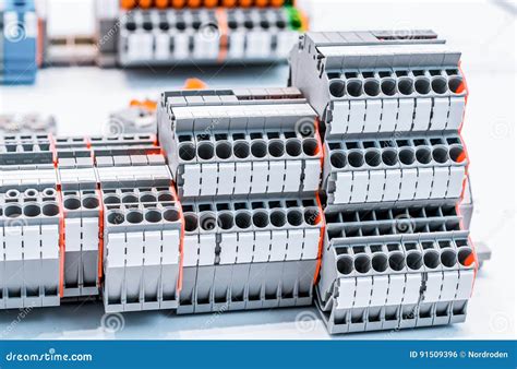 Close Up Wiring Connectors Terminal Blocks Stock Photo Image Of Electric Supply 91509396
