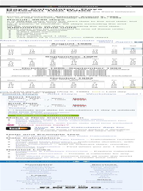 Calculate Duration Between Two Dates Results Pdf