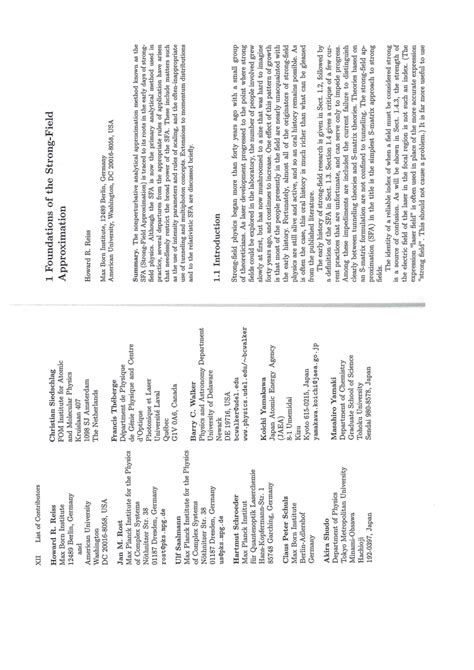 Pdf Foundations Of The Strong Field Approximation