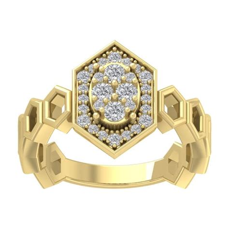 Araiya Fine Jewelry 10k Yellow Gold Round Cluster Lab Grown Diamond