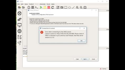 GNS3 Cann T Connect To Local Server Error YouTube