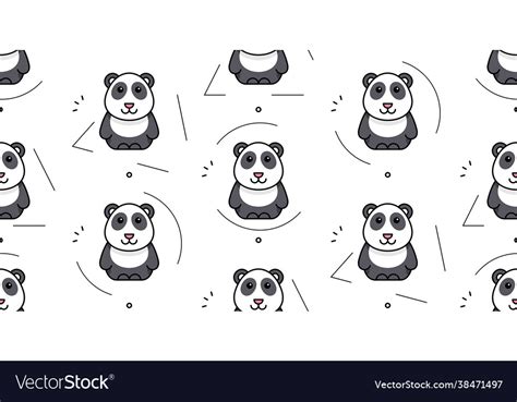 Seamless Pattern With Pandas Royalty Free Vector Image