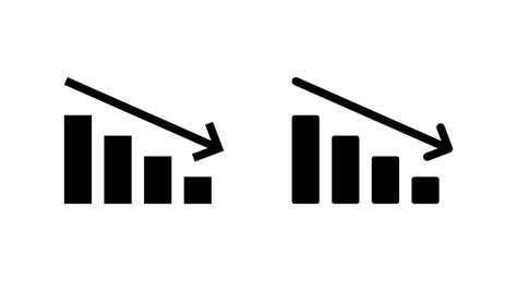 Decline Bar Chart With Downward Trend Arrow Icon Decrease Loss And Financial Crisis Sign