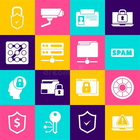 Set Laptop With Exclamation Mark Safe Spam Identification Badge