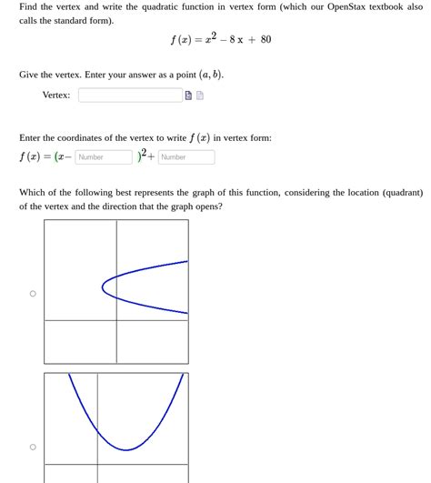 Solved Find The Vertex And Write The Quadratic Function In Chegg