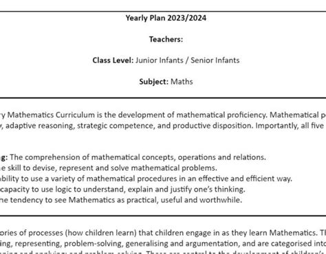 Mash Back To School Primary Maths Curriculum Long Term Yearly