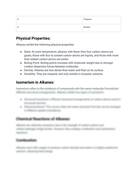 Solution Chemistry Alkanes Structure Properties And Reactions Studypool
