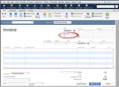 QuickBooks 2014 Creating Invoices