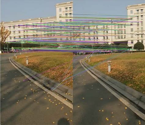 an example of orb feature matching no rejection of mismatch