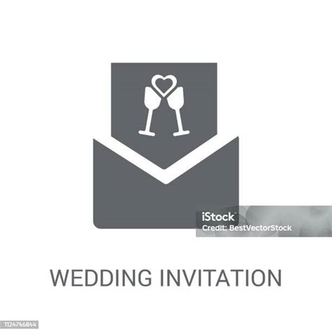 결혼식 초대 아이콘입니다 생일 파티에서 흰색 배경에 초대 로고 개념 결혼식 유행과 웨딩 컬렉션 0명에 대한 스톡 벡터 아트 및