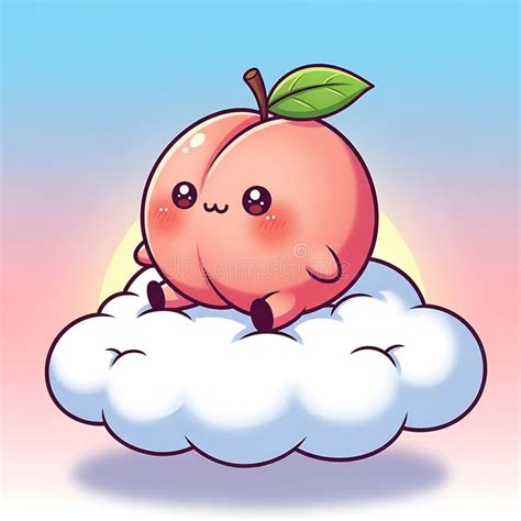 Kawaii Peach Character Stock Illustrations 2252 Kawaii Peach
