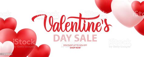 발렌타인 데이 세일 프로모션 배너와 손으로 그린 글자와 휴일 쇼핑을위한 마음 최대 50 할인 지금 쇼핑하세요 0명에 대한 스톡 벡터 아트 및 기타 이미지 Istock