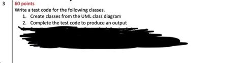 Solved Points Write A Test Code For The Following Chegg