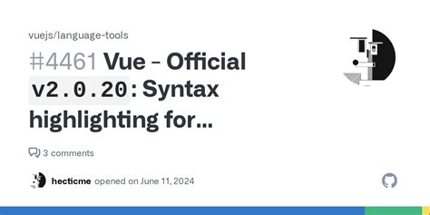 Vue Official `v2020` Syntax Highlighting For Components Is Broken