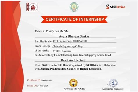 bhavani sankar avula on linkedin conclude my internship on revit