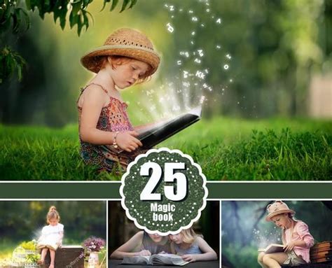 25 Shine Book Magic Overlay Light Overlay Wizard Overlay Photoshop Overlay Flying Letters