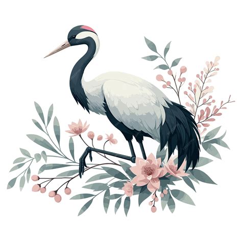 Premium Vector Cute Crane Birds Vector Cartoon Illustration