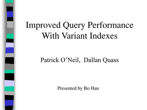 Ppt Enhanced Query Performance Via Variant Indexes A Comprehensive Overview Powerpoint