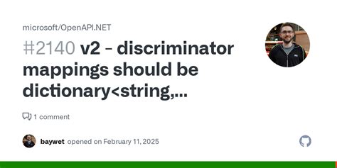 V Discriminator Mappings Should Be Dictionary Issue Microsoft Openapi Net Github