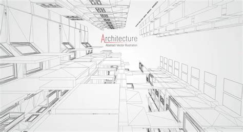 현대 건축 와이어 프레임입니다 도시 와이어 프레임의 개념입니다 와이어 프레임 건물 건축 Cad의 그림 그리기 스톡 벡터 ©damiengeso 195751426