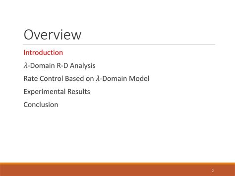 Ppt Domain Rate Control Algorithm For Hevc Powerpoint Presentation