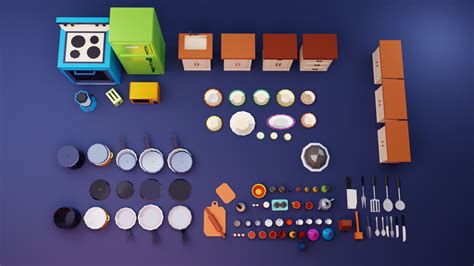 Artstation 98 Low Poly Kitchen 3d Game Assets And Models Game Assets