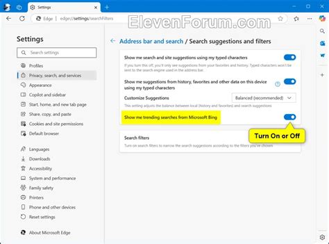 Enable Or Disable Bing Trending Searches Suggestions In Address Bar